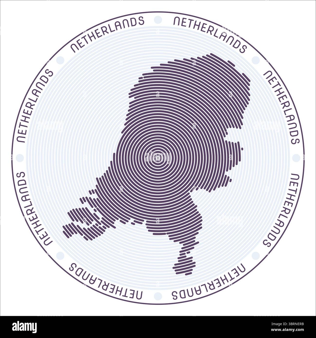 Netherlands round logo design. Country shape built of rings ...