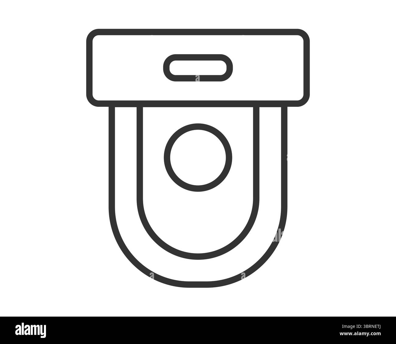 Minimalist line art icon of a toilet, featuring clean, modern design ...