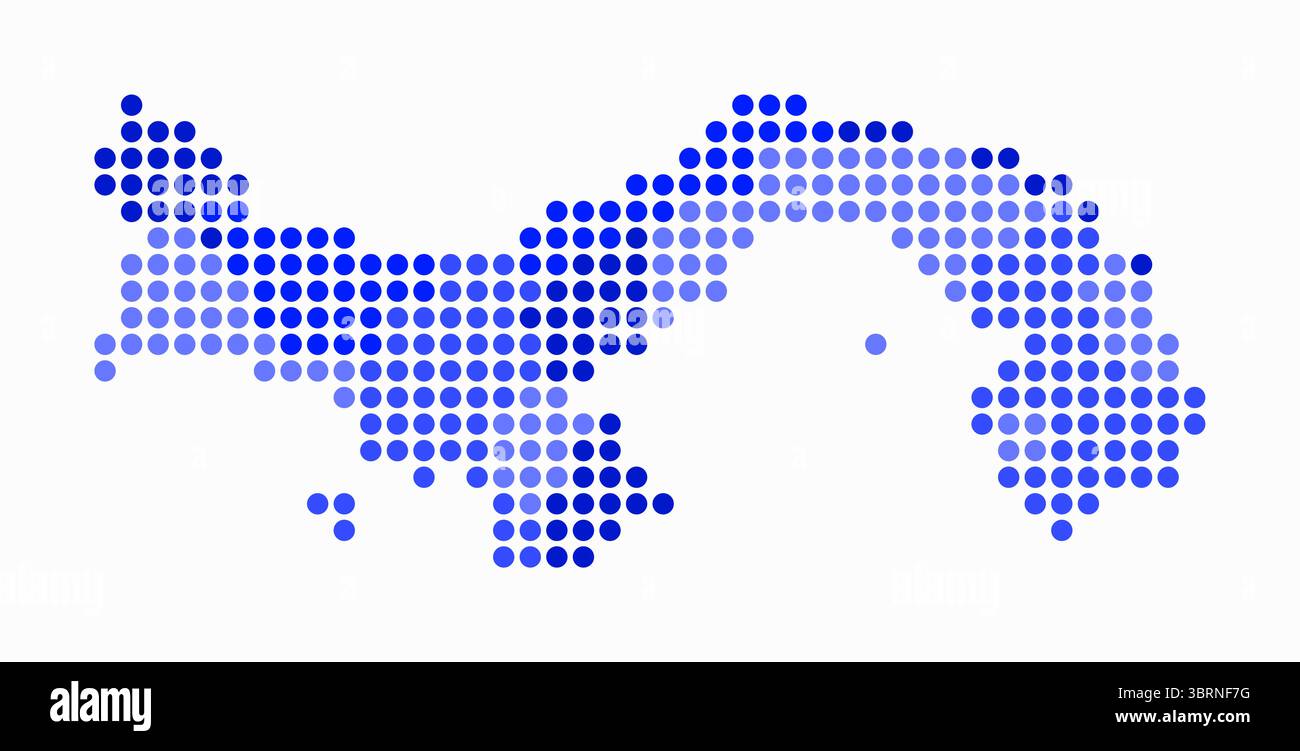 Panama dotted map. Digital style map of the country on white background ...