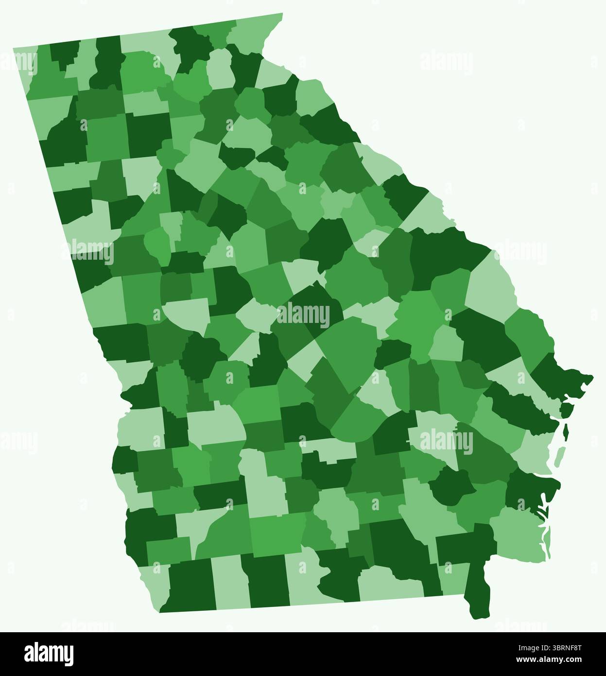 Map of Georgia with counties. Just a simple state border map with ...