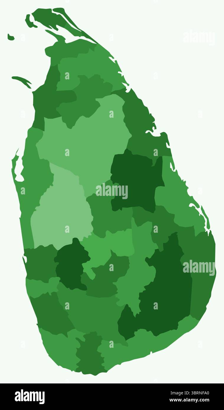Map of Sri Lanka with regions. Just a simple country border map with ...