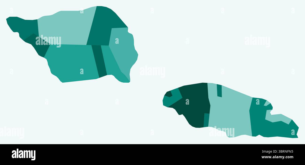 Map of Samoa with regions. Just a simple country border map with region ...