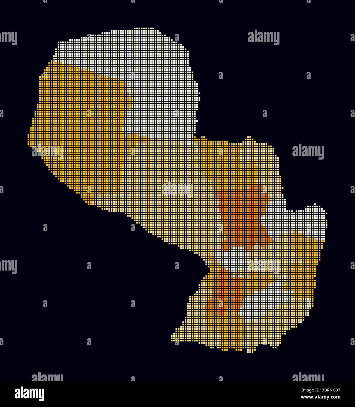 Paraguay dotted map. Digital style map of the country on dark ...