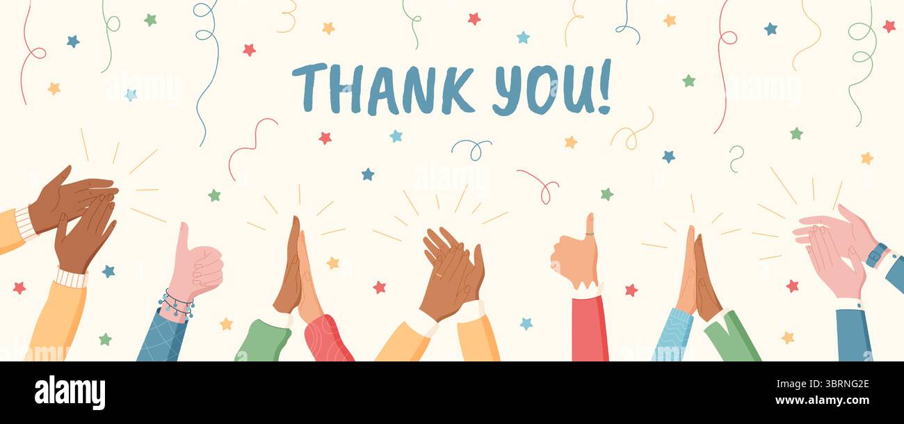 Diverse Hands Clapping In Appreciation Stock Vector Image & Art - Alamy