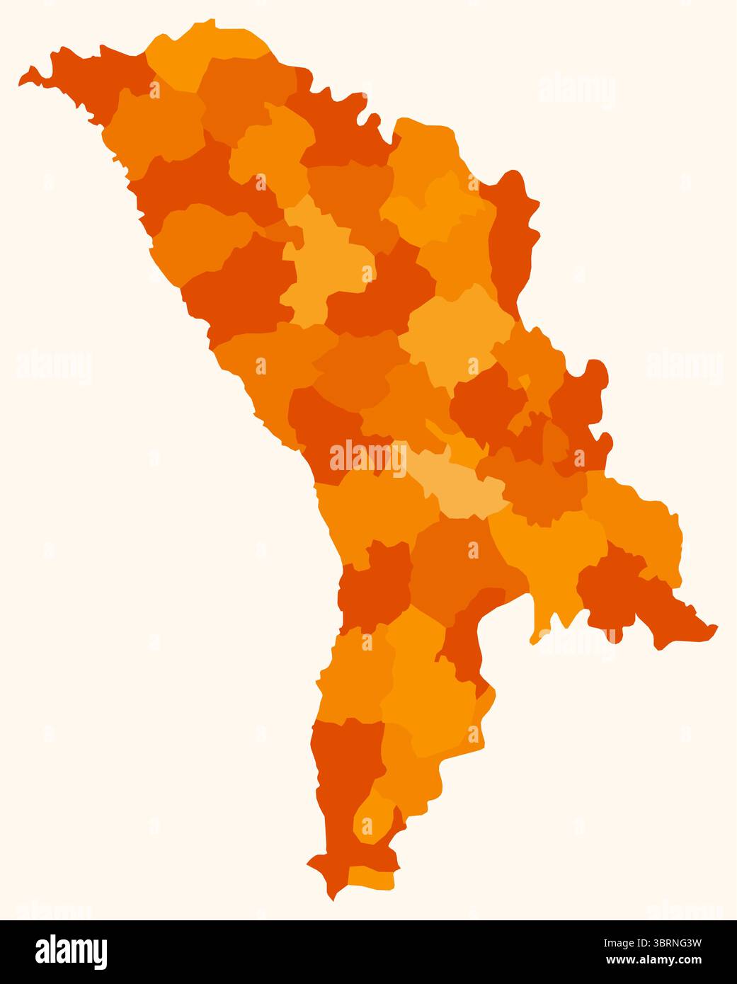 Map of Moldova with regions. Just a simple country border map with ...