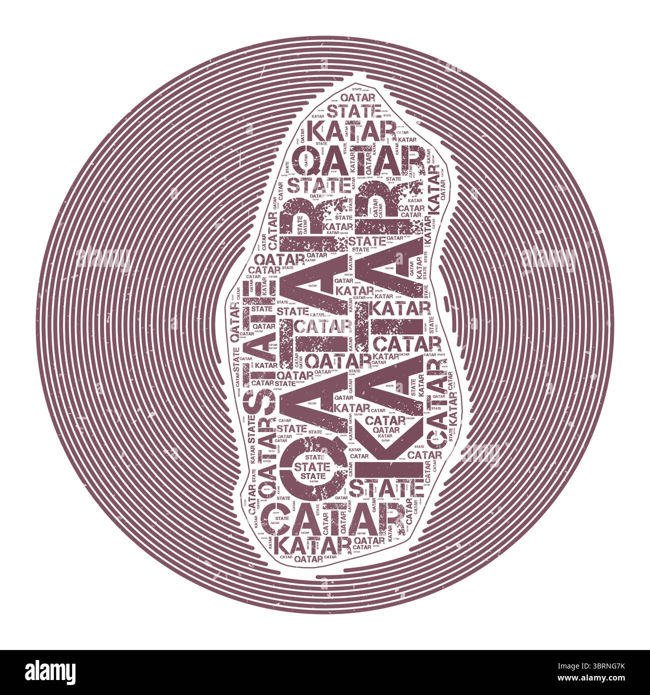 Qatar Vector Image. Country round logo design. Qatar poster in circular ...