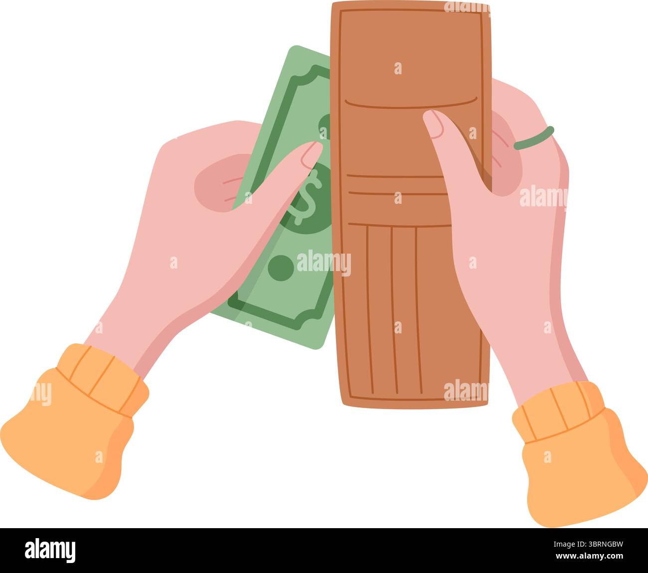 Hand woman holding wallet Stock Vector Images - Alamy
