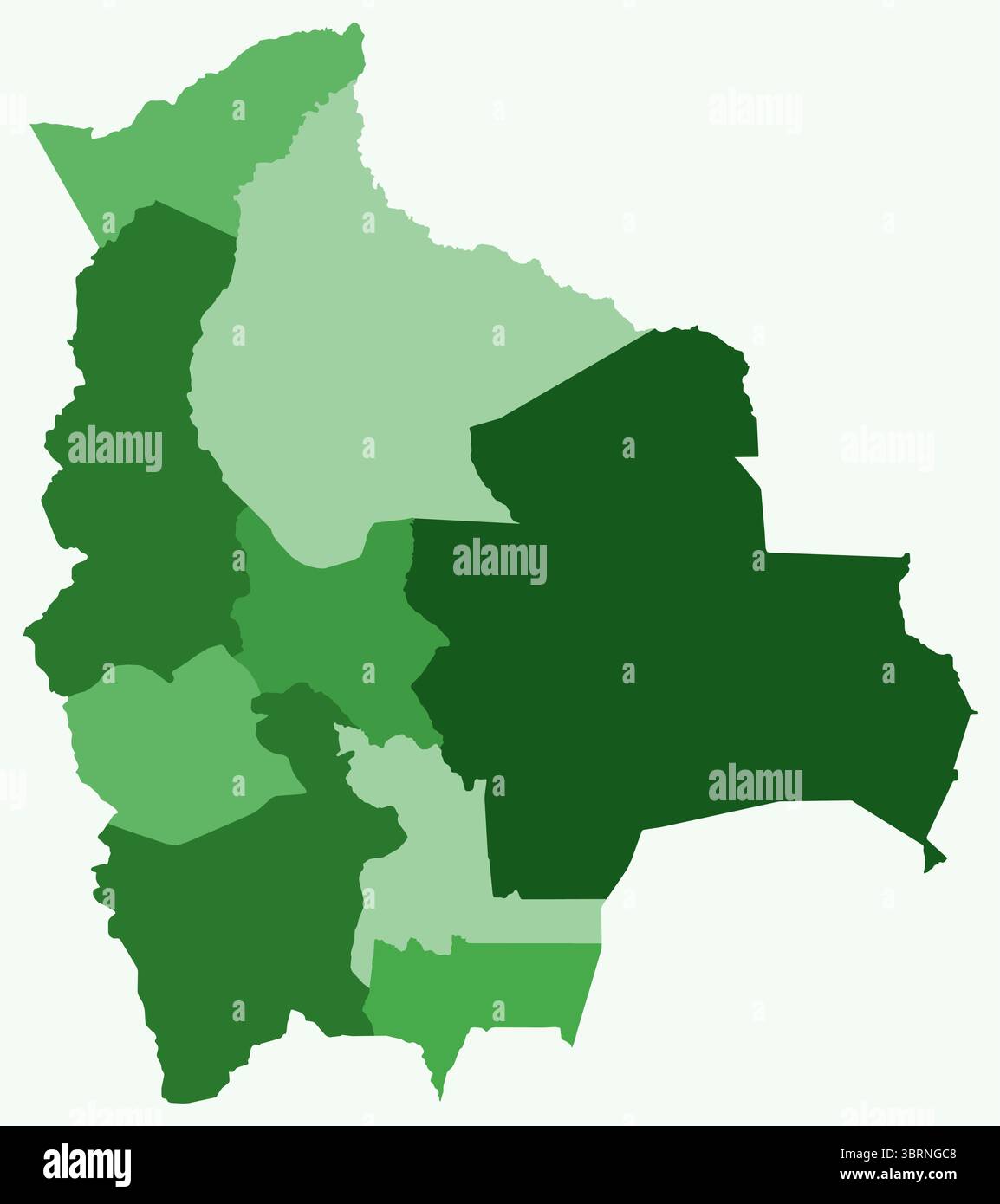 Map of Bolivia with regions. Just a simple country border map with ...