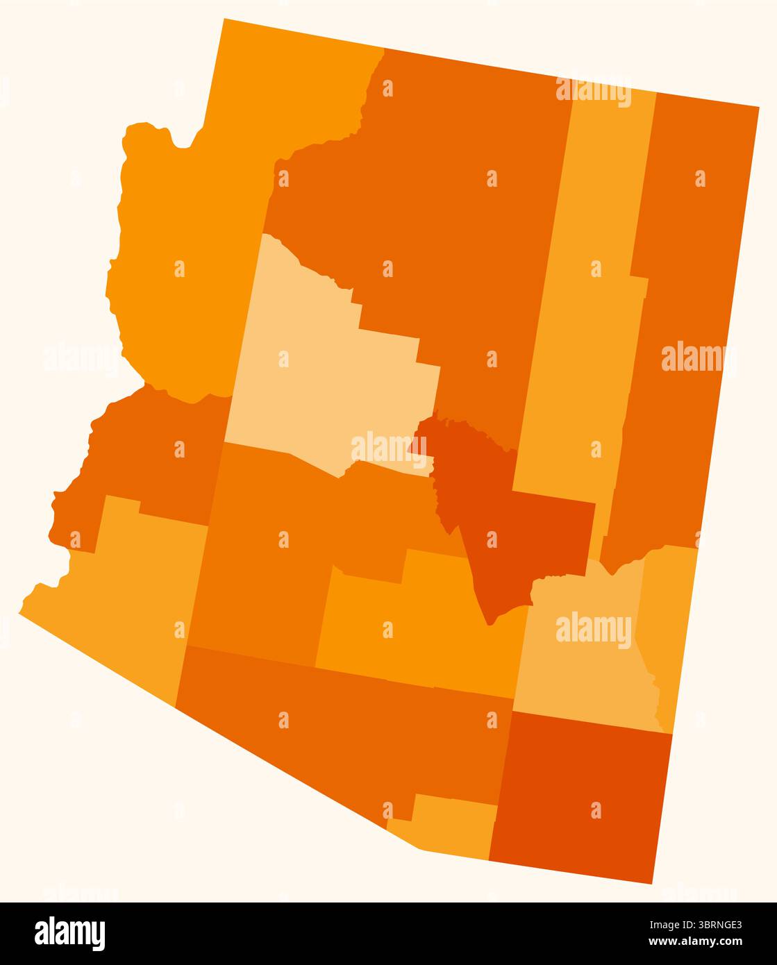 Arizona county map hi-res stock photography and images - Alamy