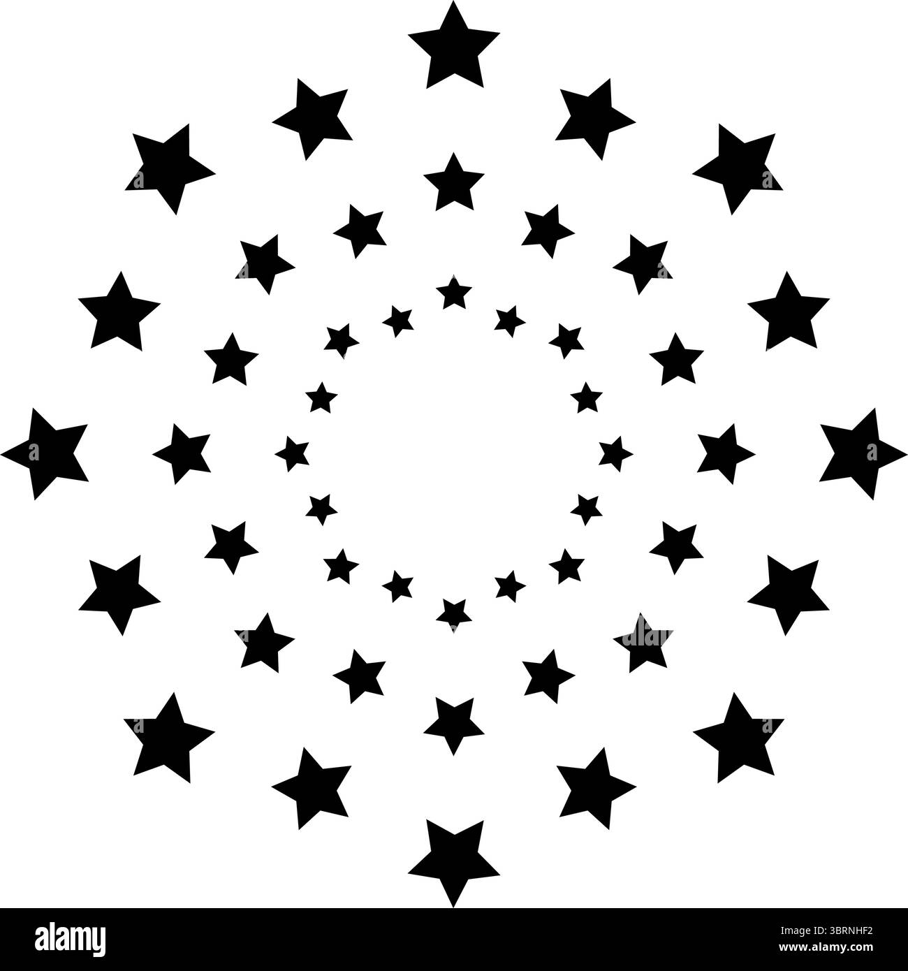 Concentric circles with star borders isolated on a white background ...