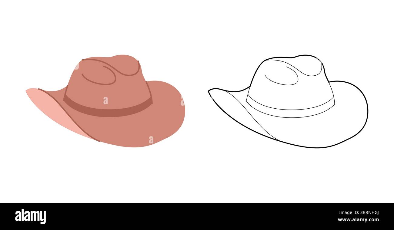Cowboy Hat with band. Head Fashion accessory cap with wide brim ...