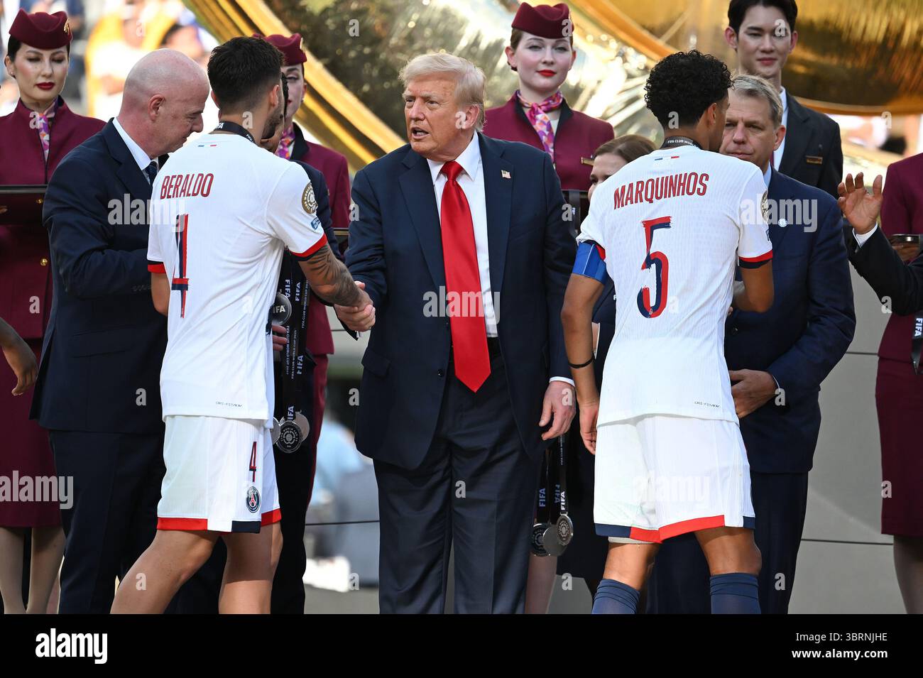 East Rutherford, USA. 13th July, 2025. U.S. President Donald Trump ...