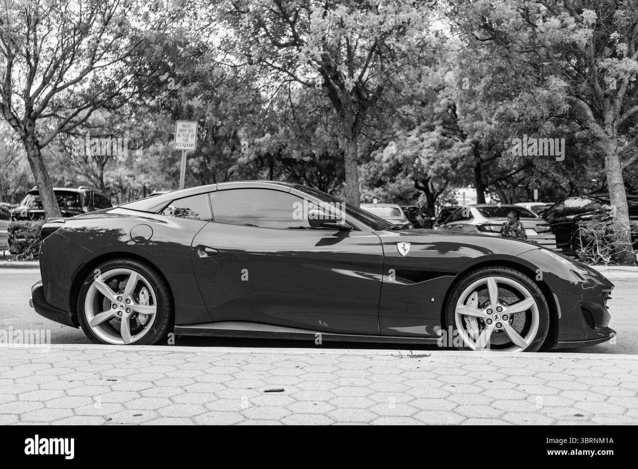 Miami Beach, Florida USA - June 10, 2024: 2019 Ferrari Portofino red in ...