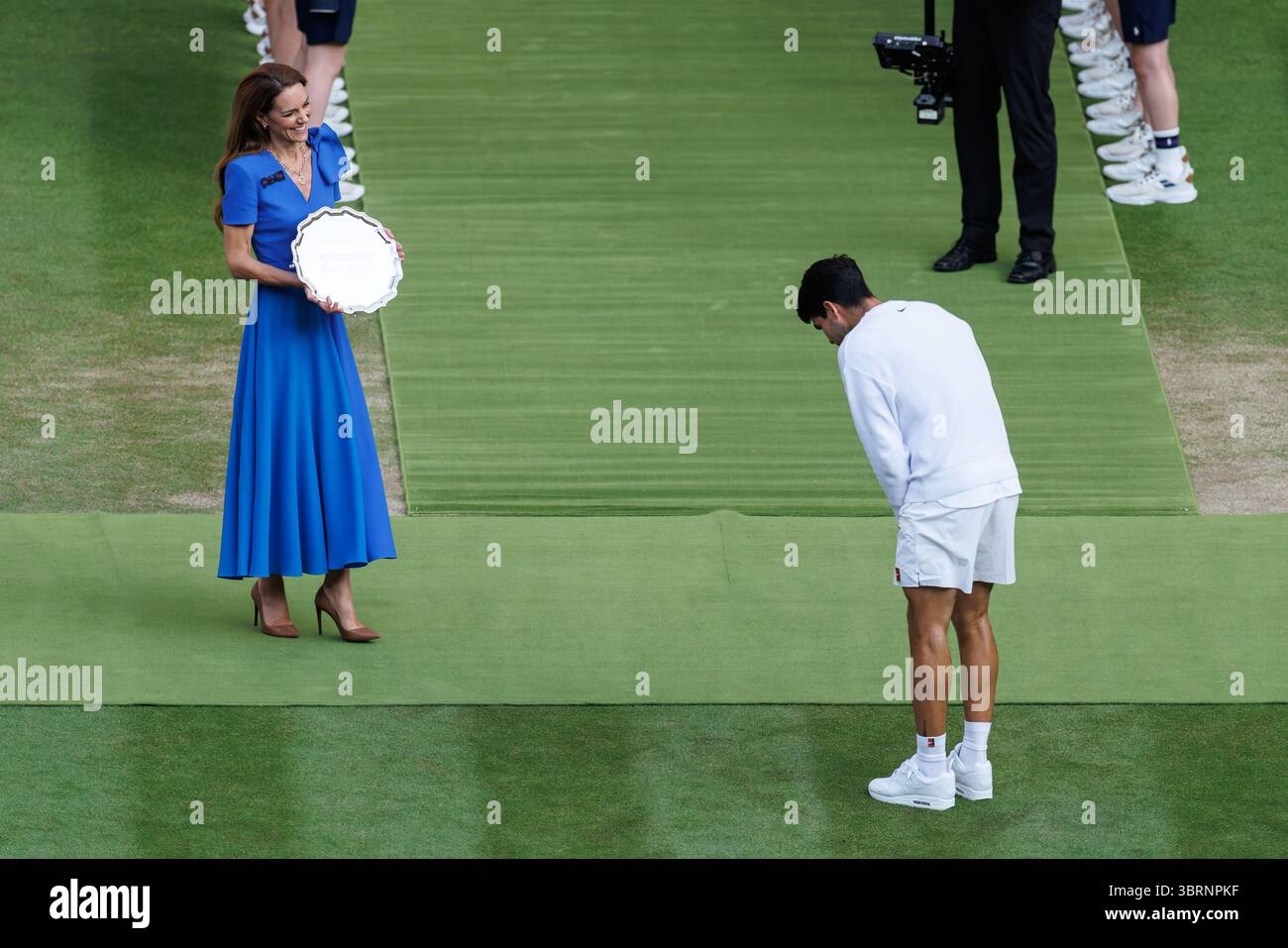 Wimbledon, UK. 13th July, 2025. Carlos Alcaraz (ESP) bows to HRH ...