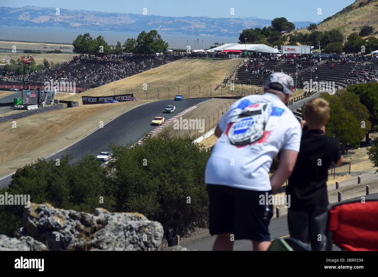 SONOMA, CA - JULY 13: Fans watch from the hillside as Shane Van ...