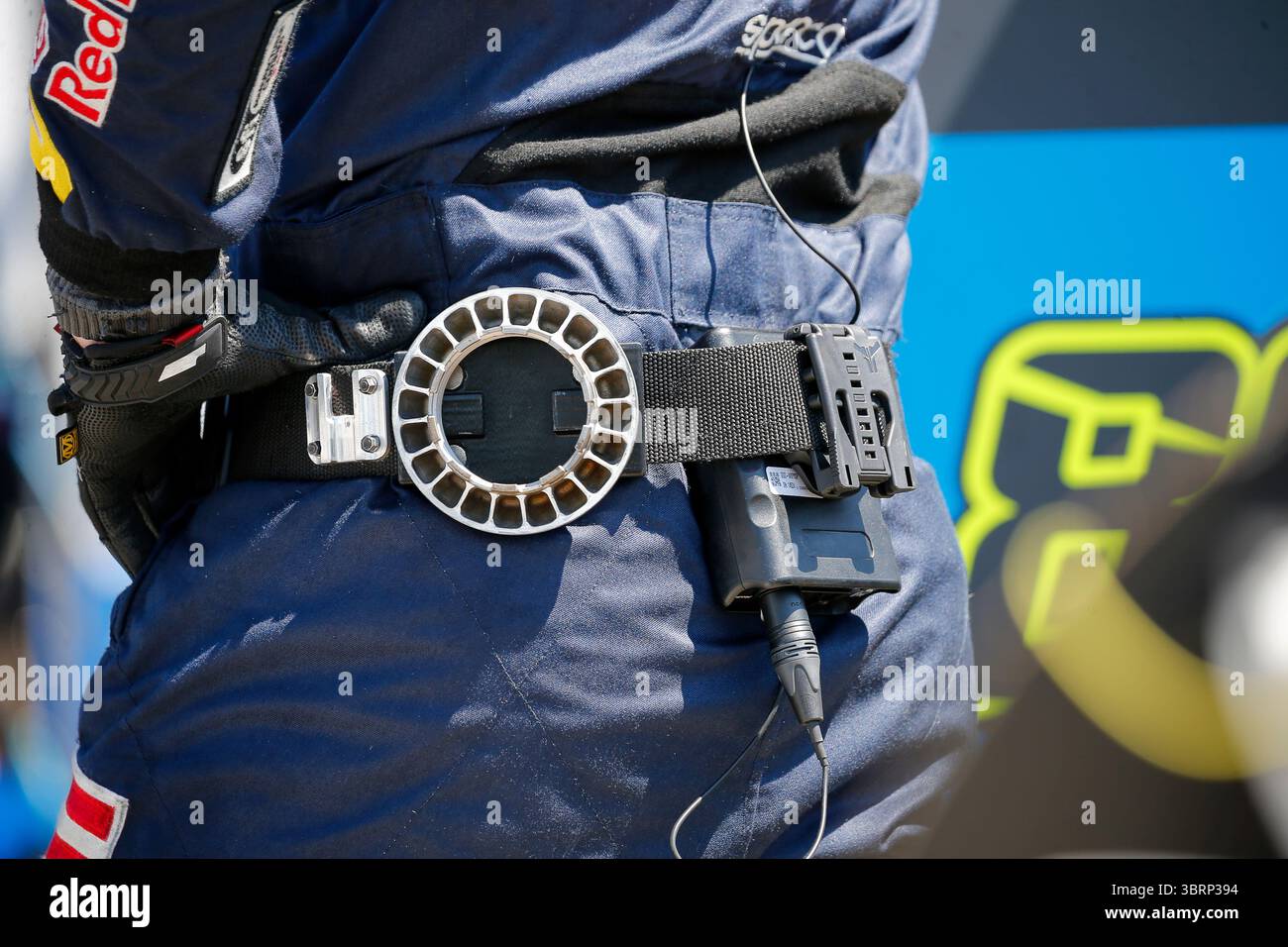 SONOMA, CA - JULY 13: A spare wheel lug is seen on the uniform of Shane ...