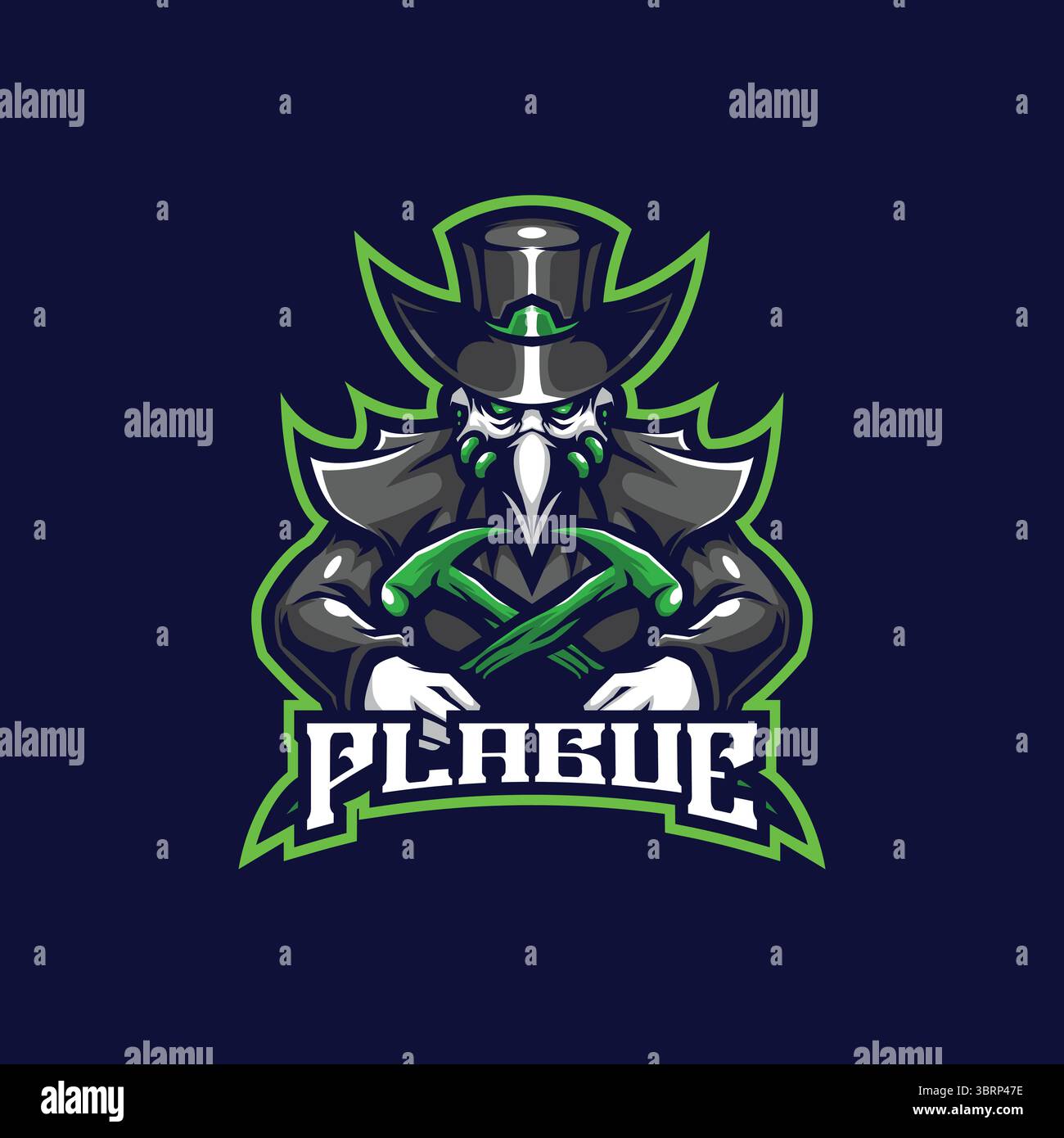 Plague mascot logo design vector with modern illustration concept style ...