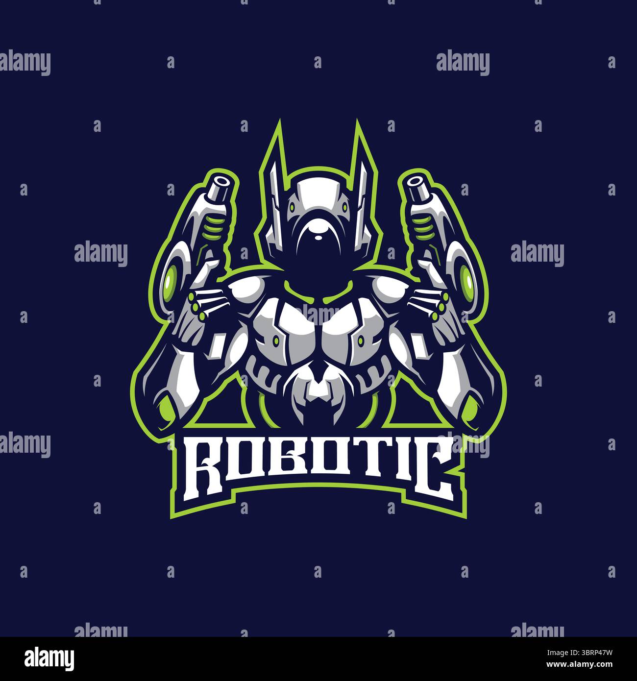 Robotic mascot logo design vector with modern illustration concept ...