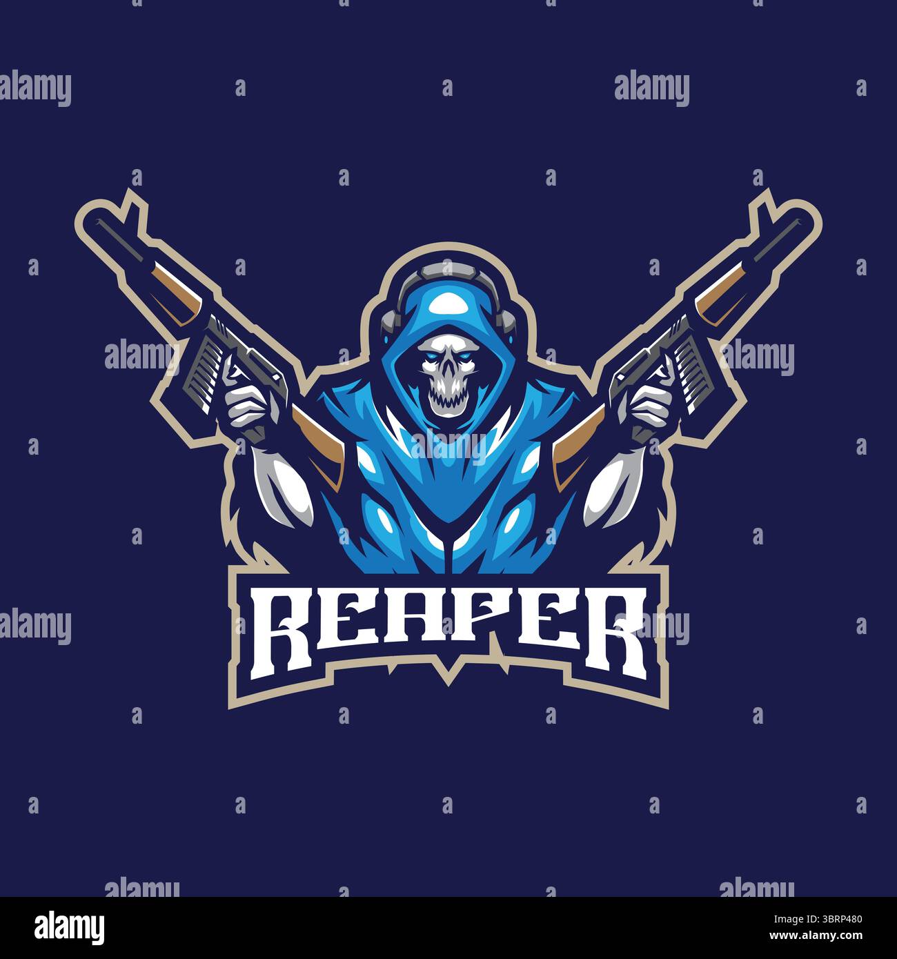 Reaper mascot logo design vector with modern illustration concept style ...