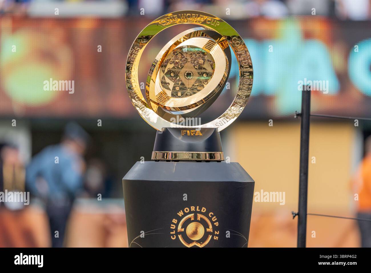 View of the trophy after FIFA Club World Cup 2025: Chelsea FC vs Paris Saint-Germain final match ...