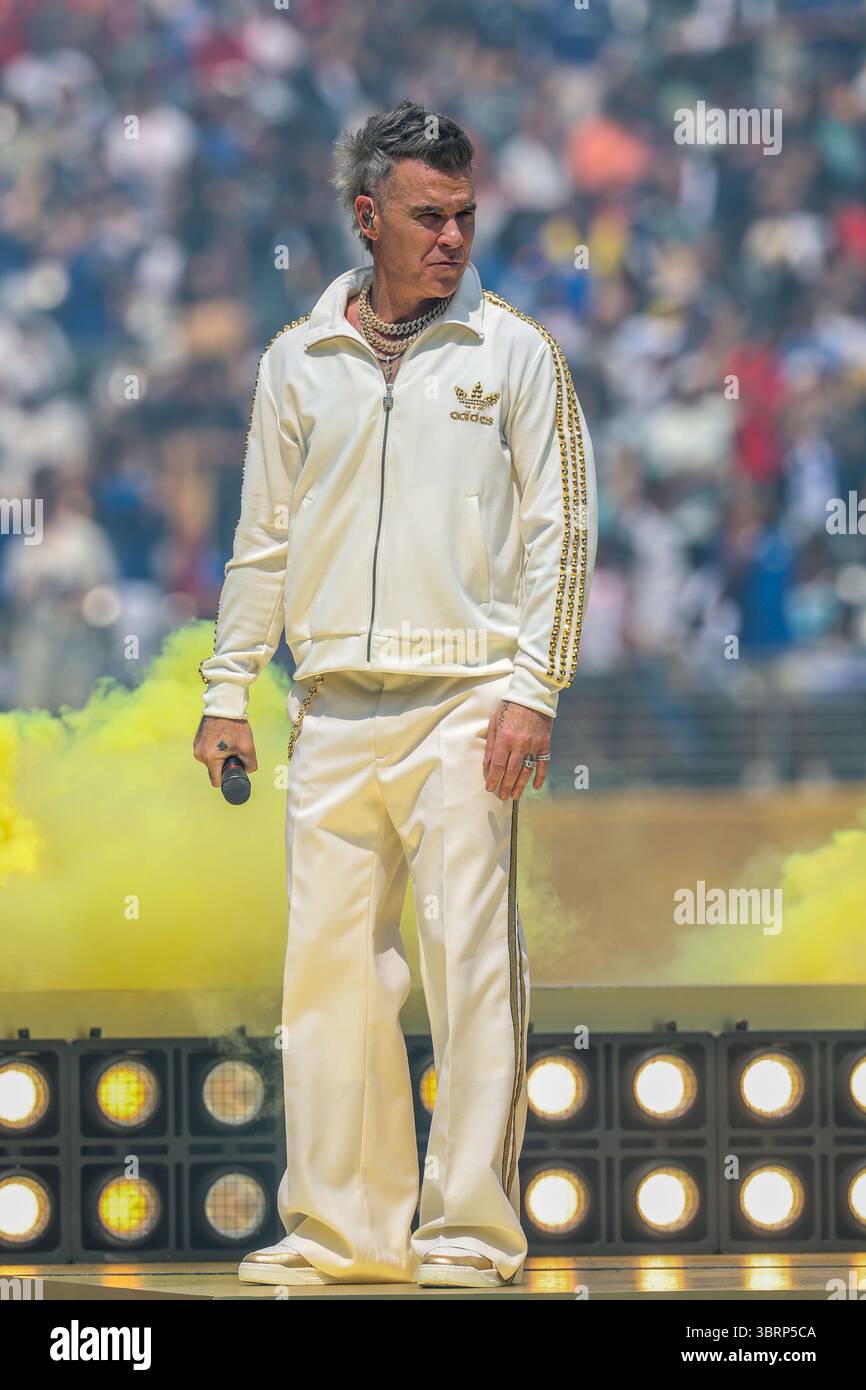 Robbie Williams perform before the FIFA Club World Cup 2025 final match ...