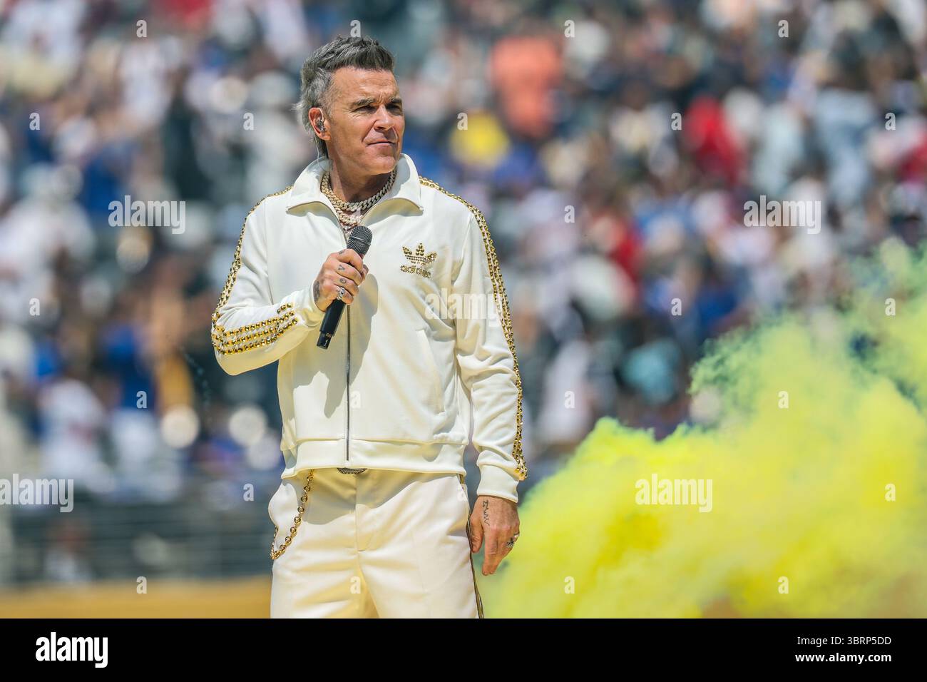 Robbie Williams perform before the FIFA Club World Cup 2025 final match ...