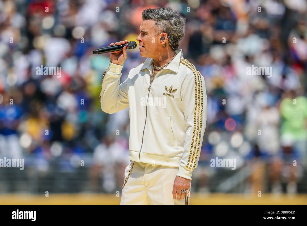 Robbie Williams perform before the FIFA Club World Cup 2025 final match ...