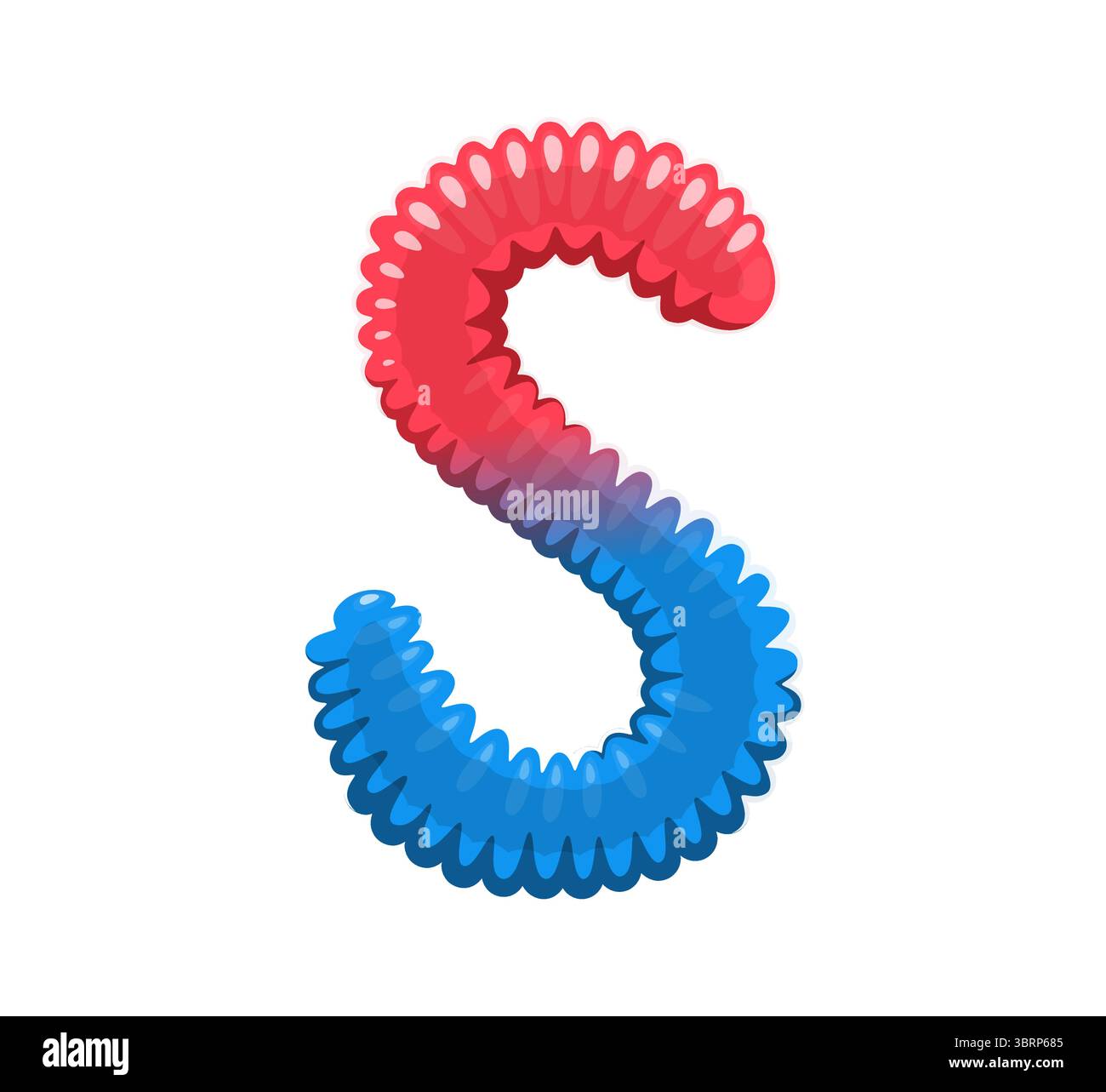 Pastry dessert font type jelly worm candy letter S. Pastry and ...