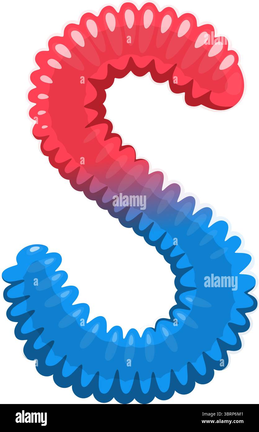 Pastry dessert font type jelly worm candy letter S. Pastry and ...