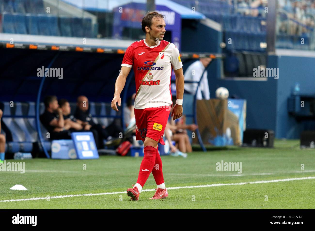 Lazar Nikolic (22) of Vojvodina seen in action during the Winline ...