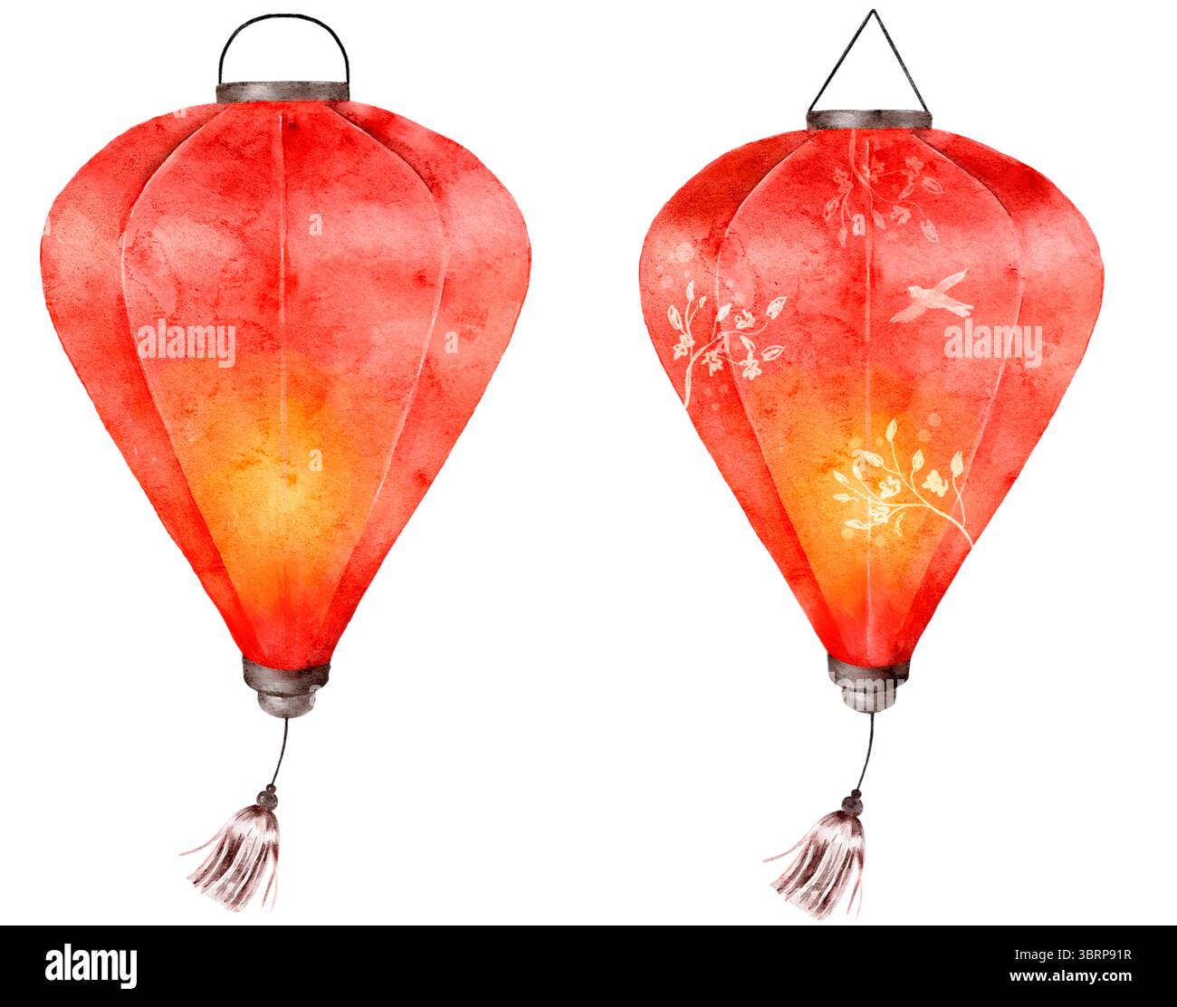 Red orange paper lantern Cut Out Stock Images & Pictures - Alamy