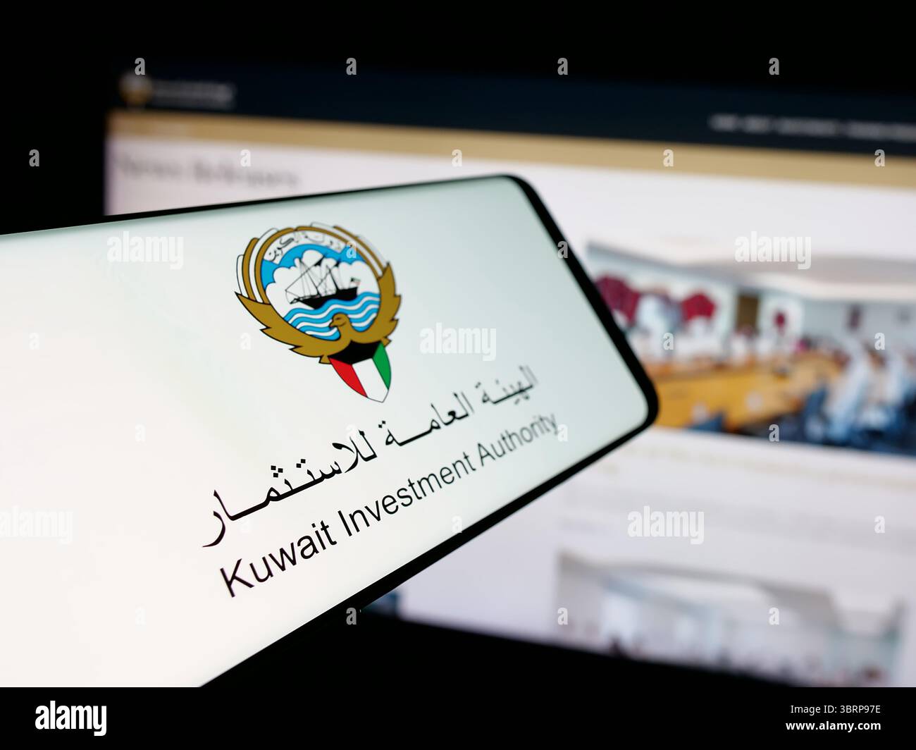In this photo illustration, a smartphone with the logo of wealth fund ...