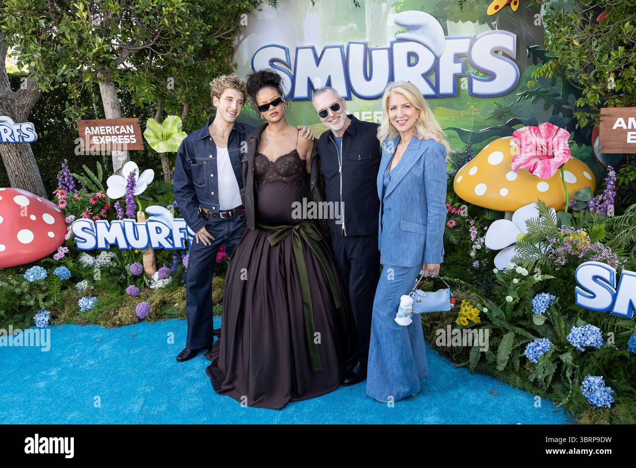 Guest, Rihanna, Chris Miller and Laura Miller attend the arrivals of ...
