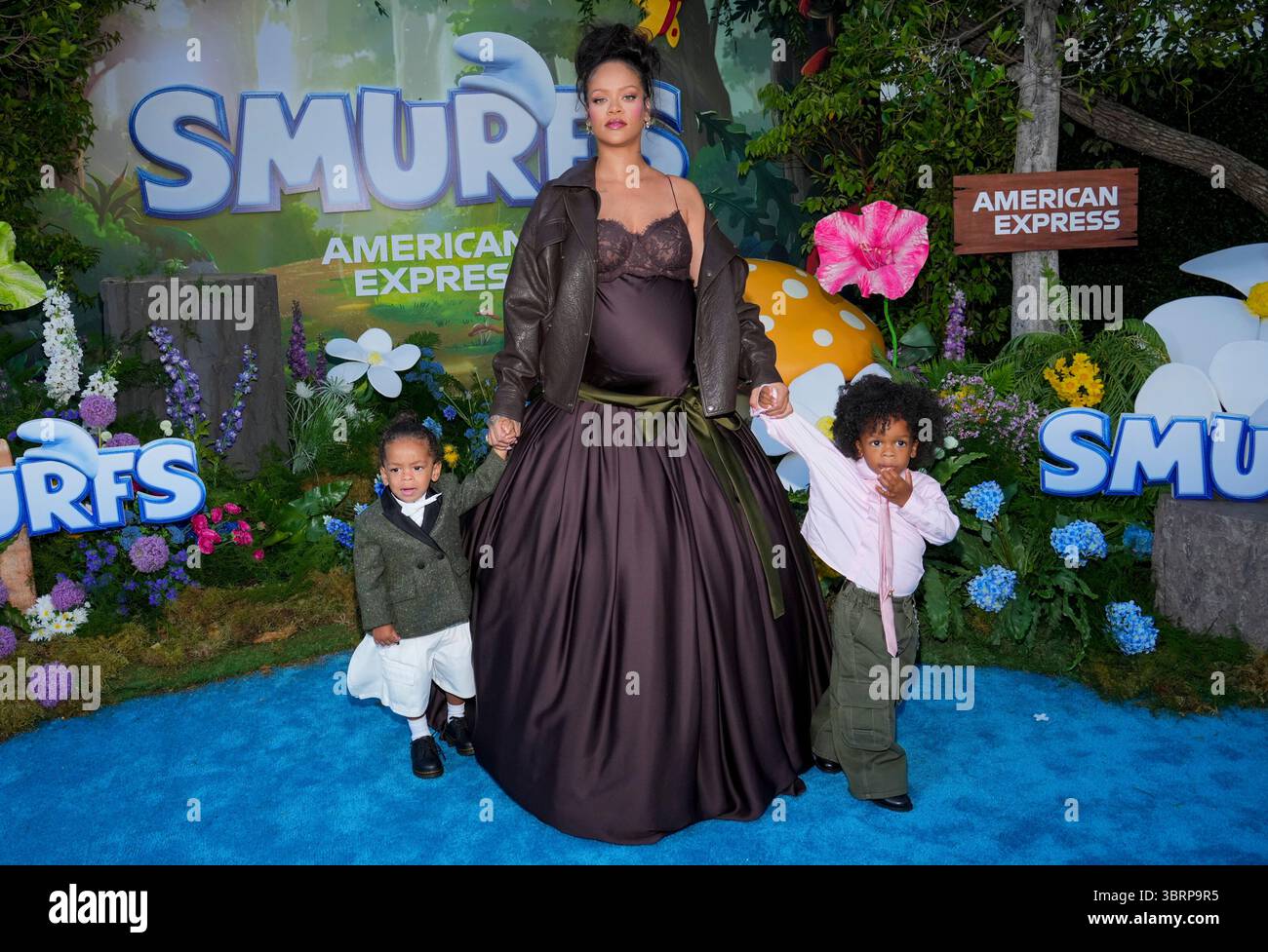 From left, Riot Rose Mayers, Rihanna and RZA Athelston Mayers arrive at ...