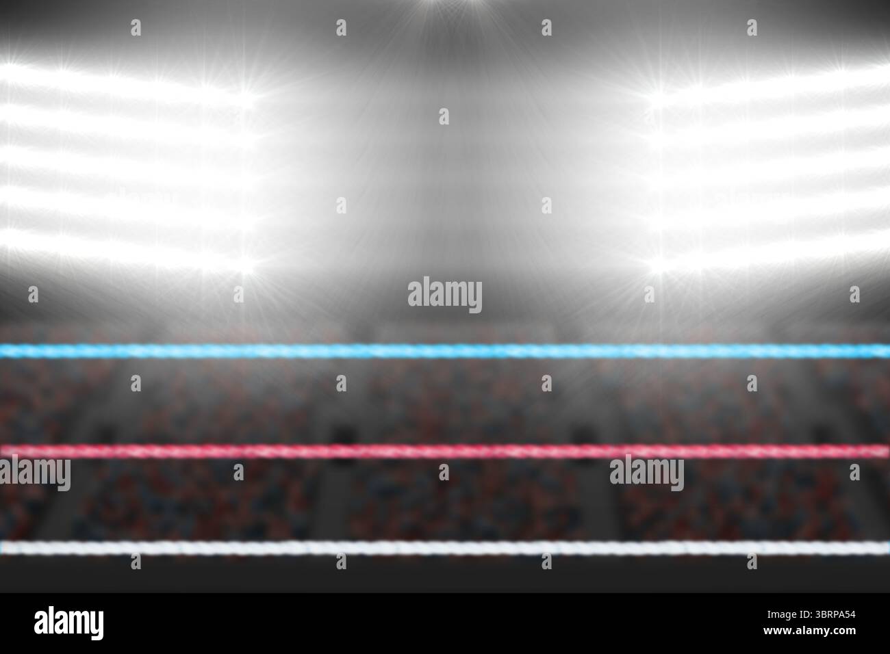 Focus on foreground of ropes in a boxing ring Stock Photo - Alamy