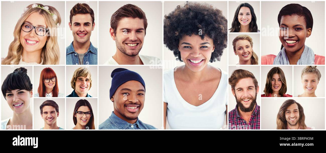 Different culture faces collage hi-res stock photography and images - Alamy