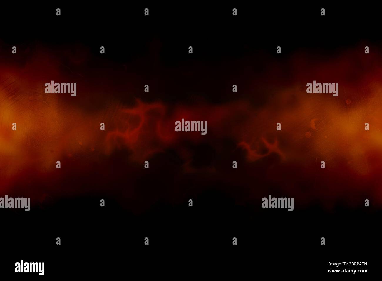 glowing red orange flame-like band is streaming across dark void ...
