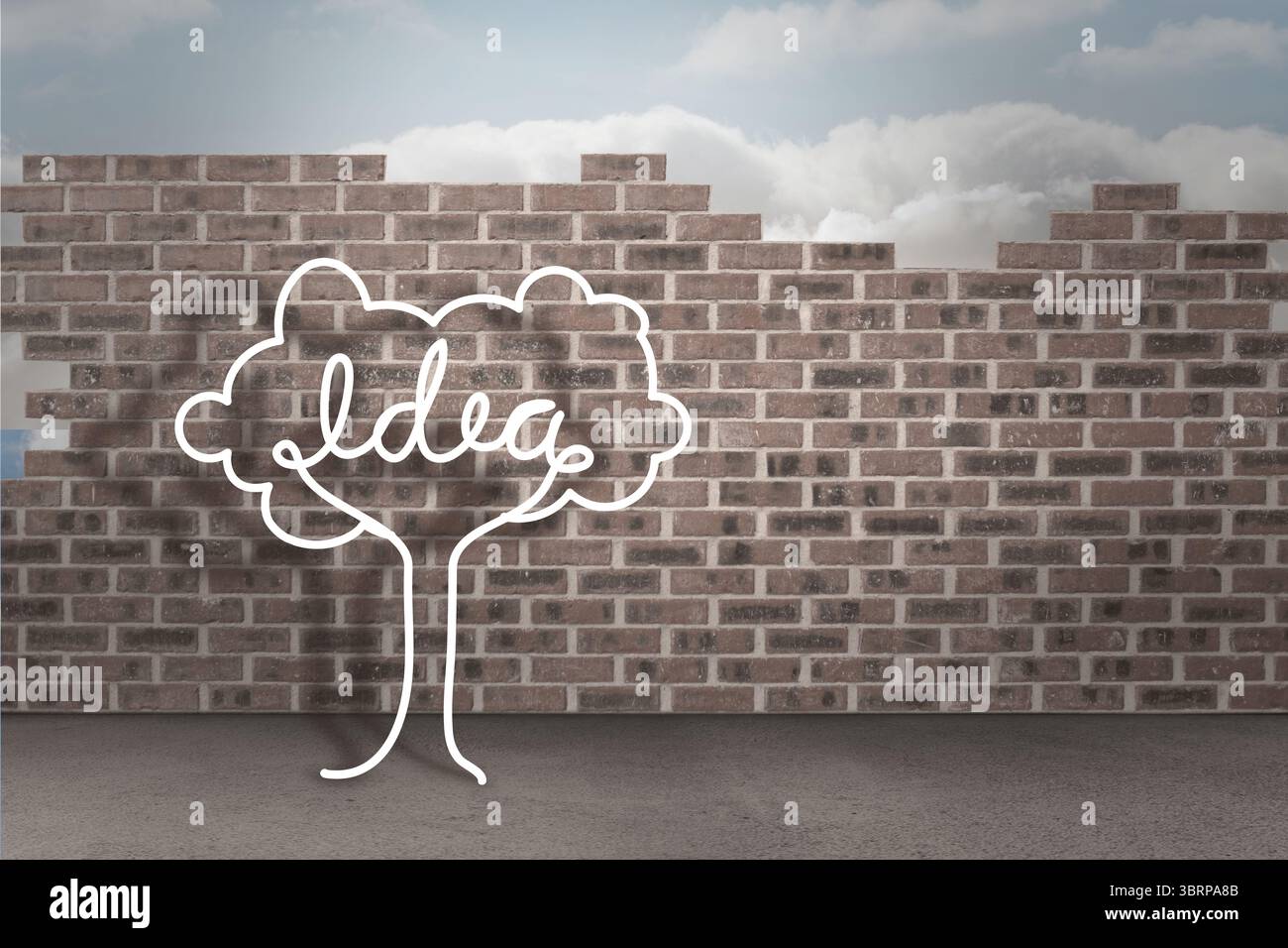 Idea tree doodle against wall Stock Photo - Alamy