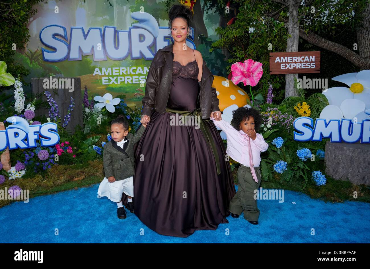 From left, Riot Rose Mayers, Rihanna, and RZA Athelston Mayers arrive ...