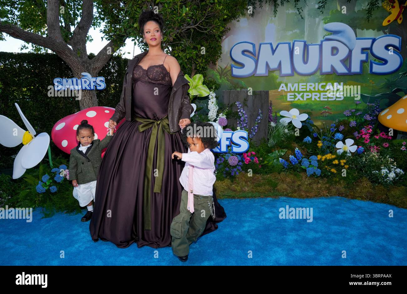 From left, Riot Rose Mayers, Rihanna and RZA Athelston Mayers arrive at ...