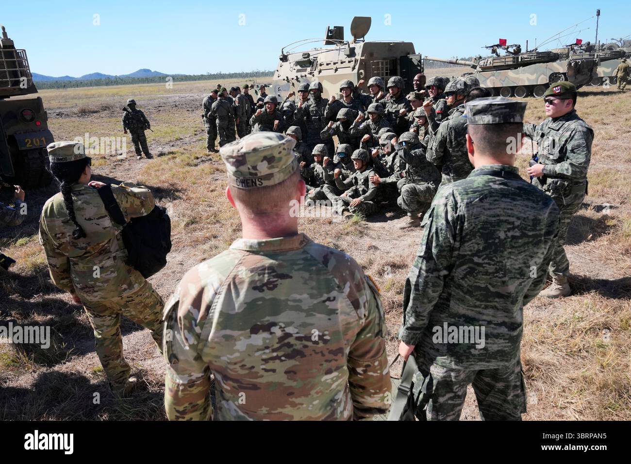 South Korean soldiers pose for a photo dduring Exercise Talisman Sabre ...