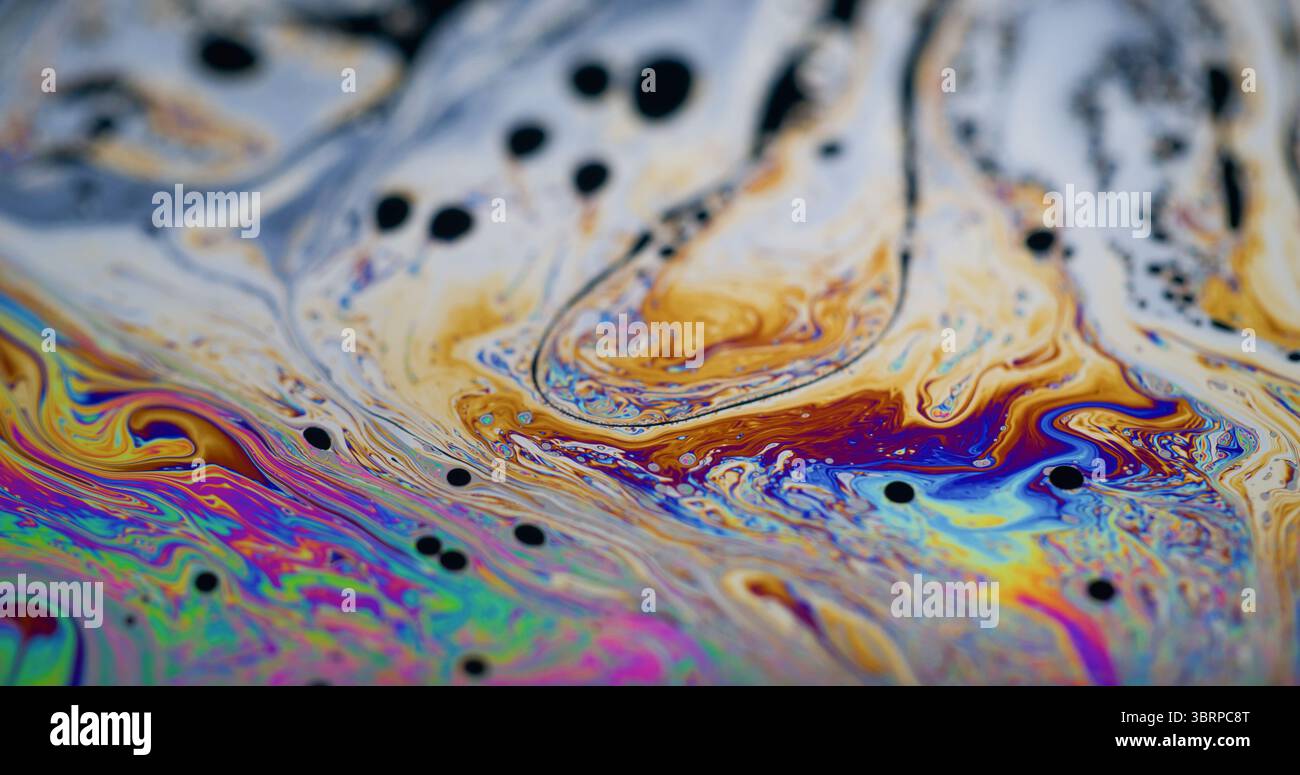Spectrum oil mix. Multicolor flow. Gasoline dye wave foam texture ...