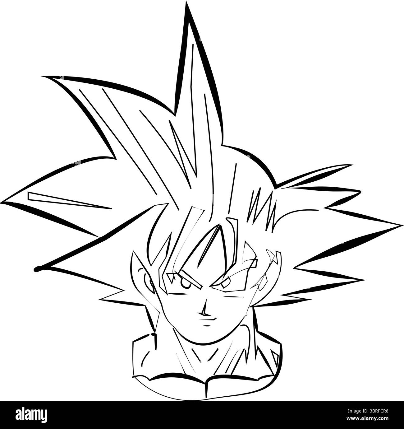 Goku Line Art Vector | Anime Outline Drawing | Dragon Ball Z Sketch ...