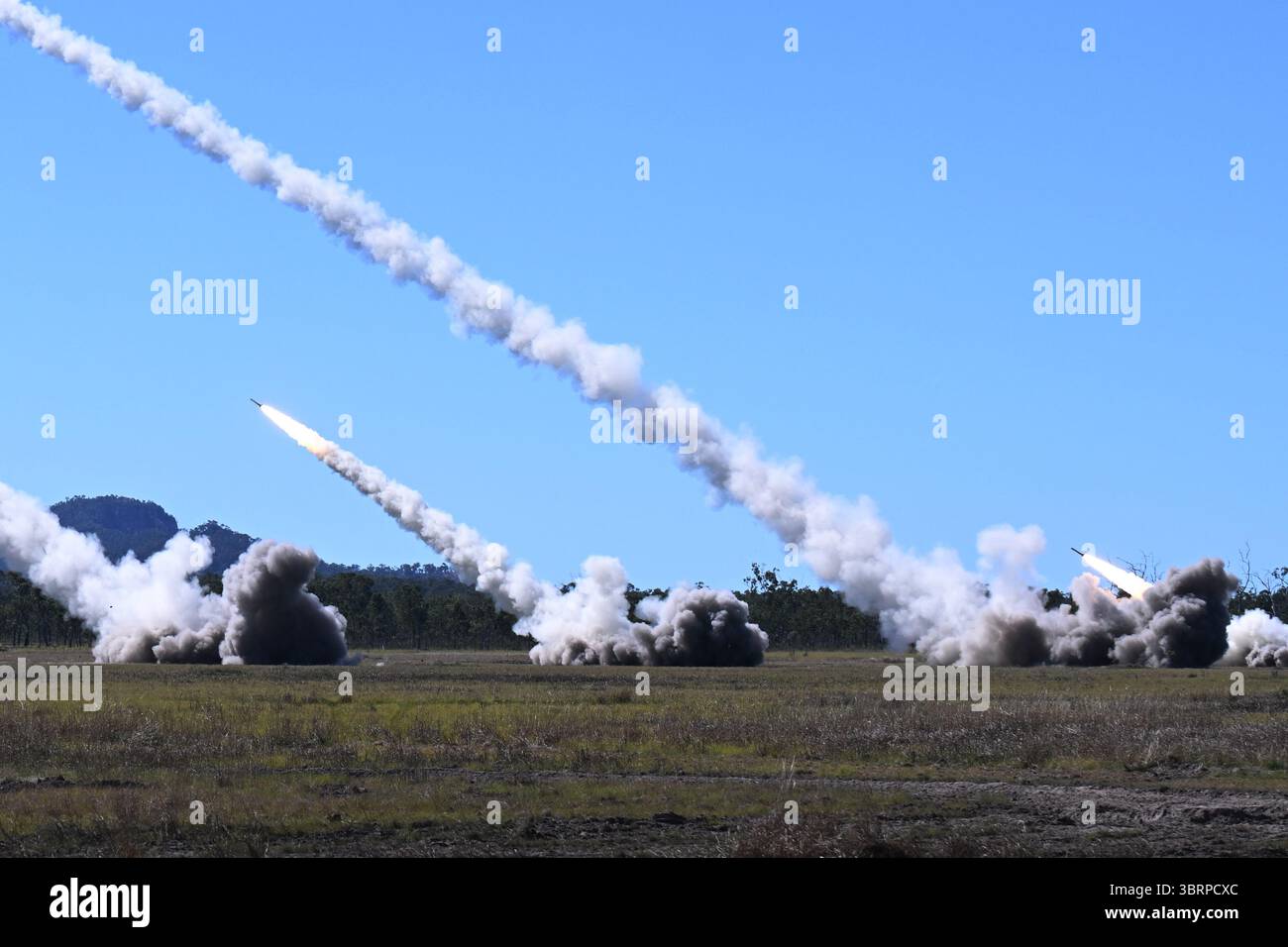 Australian High Mobility Artillery Rocket System (HIMARS) is fire for ...