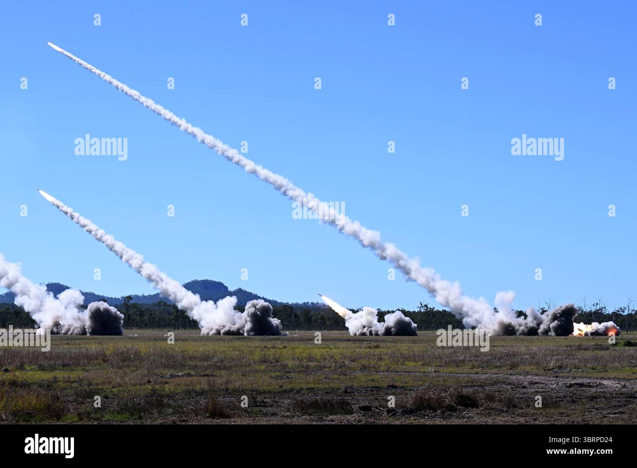 Australian High Mobility Artillery Rocket System (HIMARS) is fire for ...