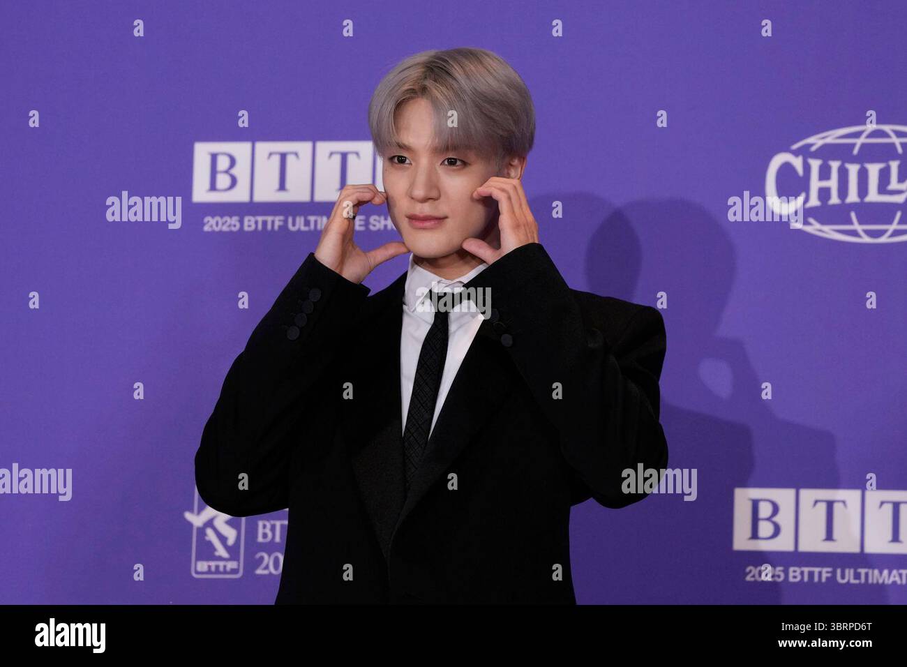 Jeno, a member of K-Pop group NCT DREAM, poses for photos during the ...