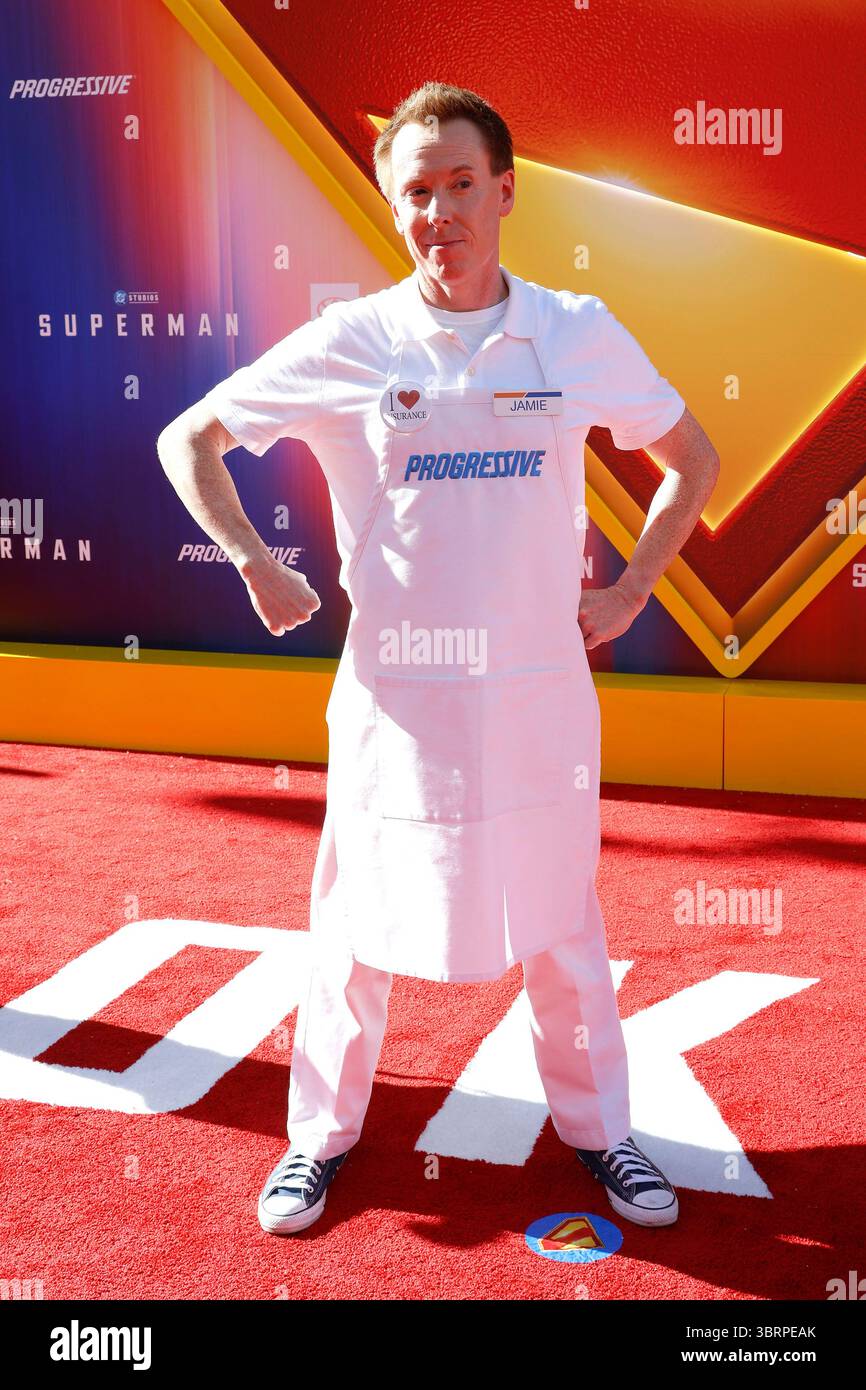 LOS ANGELES - JUL 7: Jim Cashman, Jamie, Progressive at the Superman LA ...