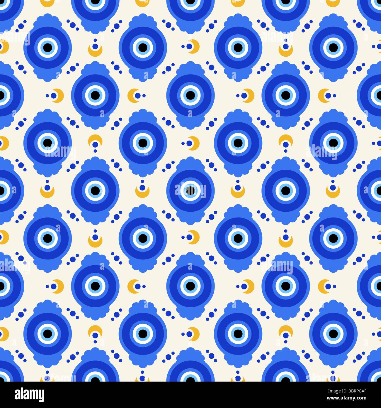 Evil eye seamless background. Greek and Turkish blue bead. Vector magic ...