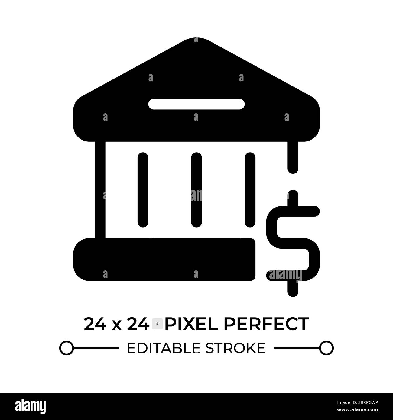 Bank financial building glyph Cut Out Stock Images & Pictures - Alamy