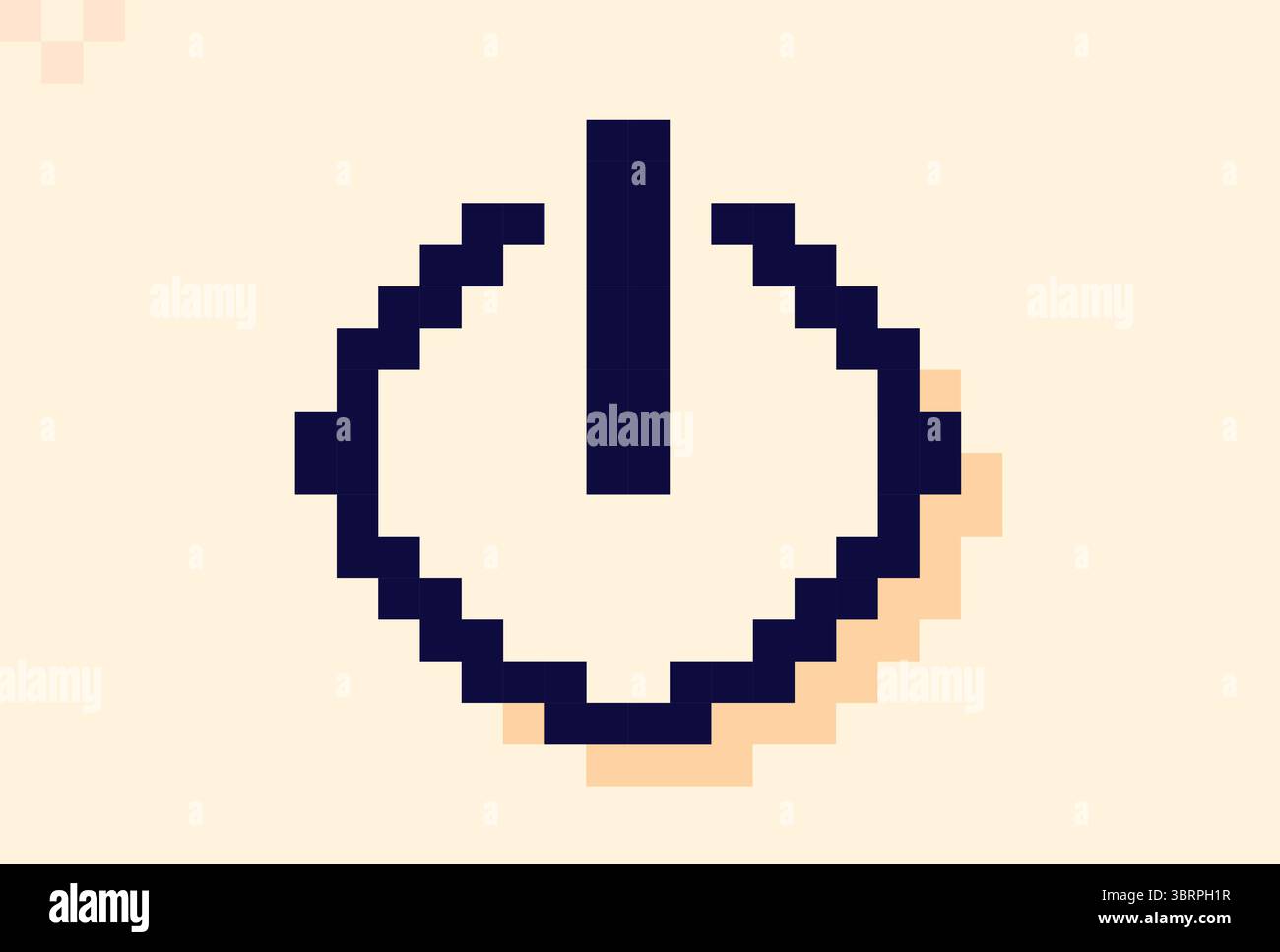 8-bit dark power off icon Stock Vector Image & Art - Alamy